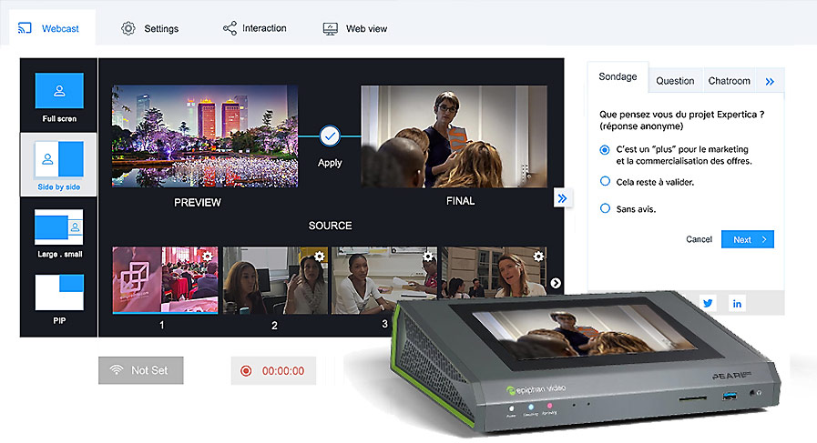 Station Webcast Empreinte : une vraie régie vidéo sur un écran tactile